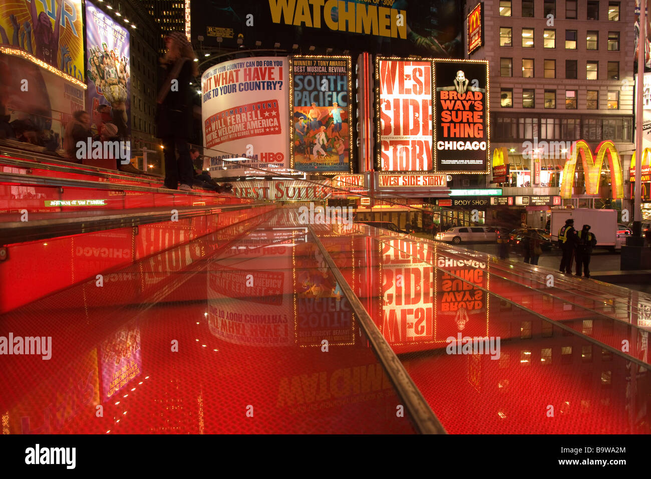 BROADWAY THEATER SIGNS RED TKTS BOOTH STEPS TIMES SQUARE MANHATTAN NEW ...