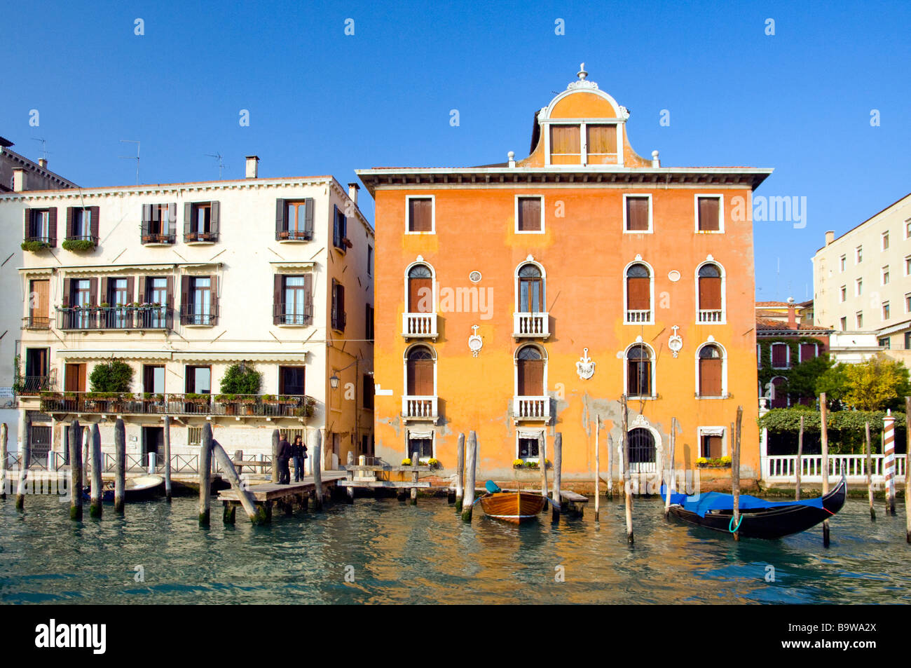 The Grand Canal of Venice Italy with Venetian architecture boats and ...