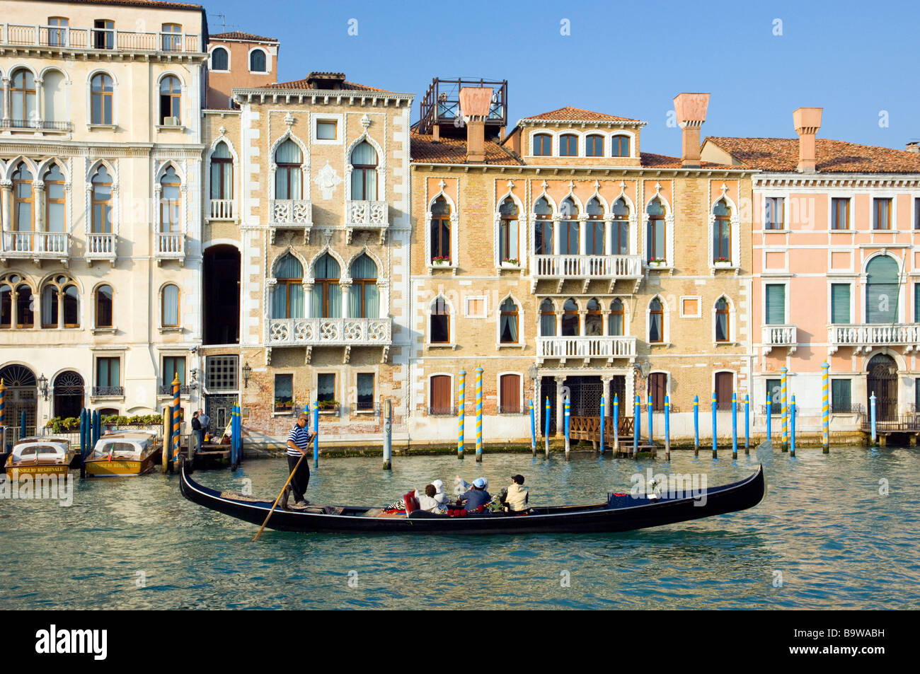 The Grand Canal of Venice Italy with Venetian architecture boats and ...