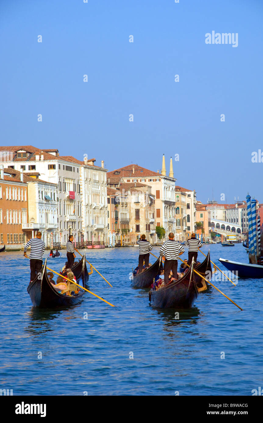 The Grand Canal of Venice Italy with Venetian architecture boats and ...