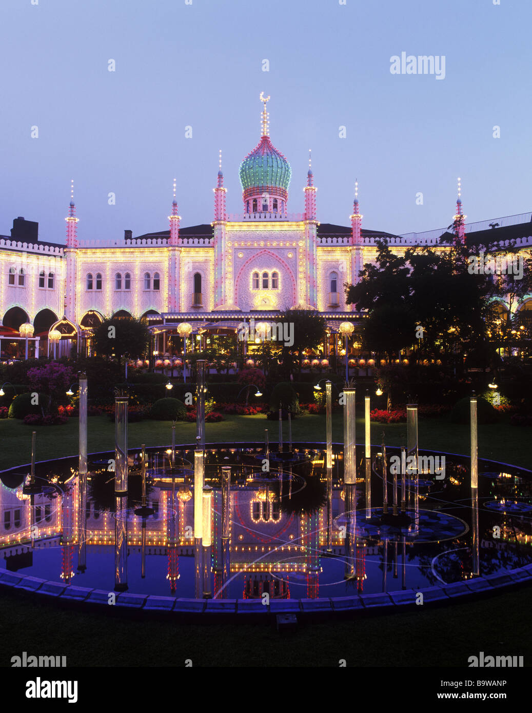 FOUNTAIN NIMB RESTAURANT PAVILION TIVOLI GARDENS COPENHAGEN DENMARK ...