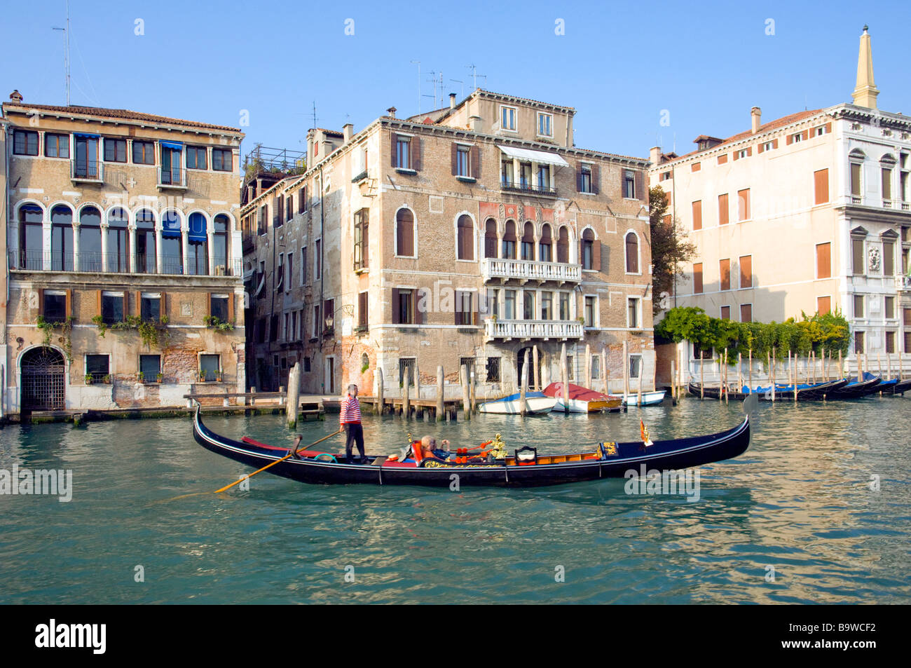 The Grand Canal of Venice Italy with Venetian architecture boats and ...