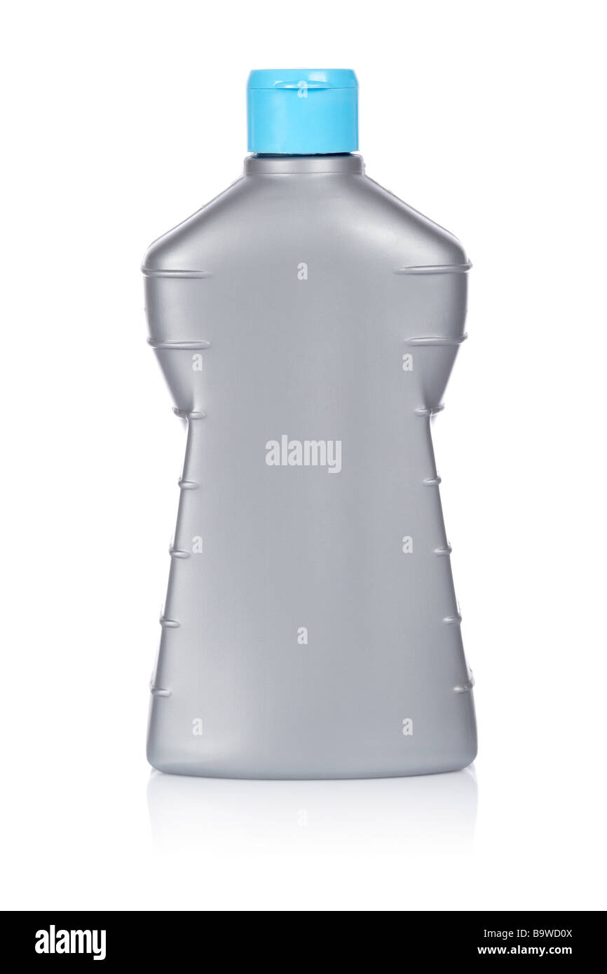 Plastic detergent bottle reflected on white background Stock Photo - Alamy