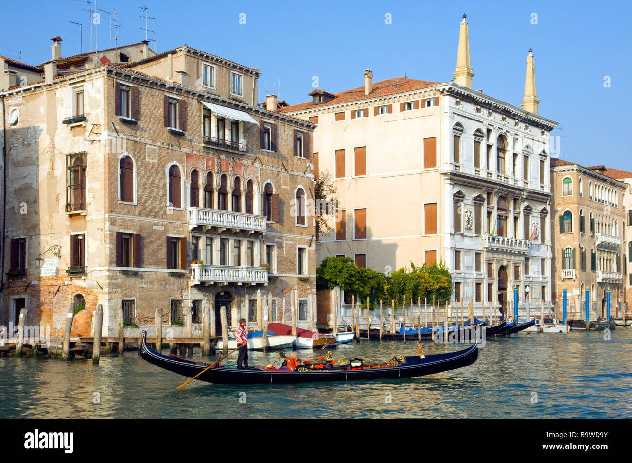 The Grand Canal of Venice Italy with Venetian architecture boats and ...