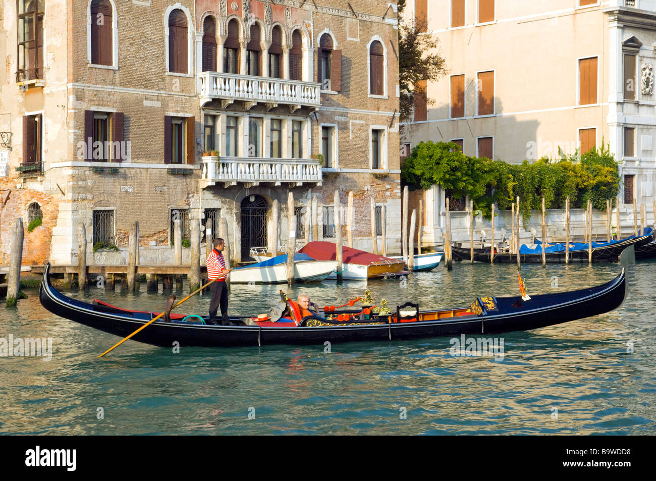The Grand Canal of Venice Italy with Venetian architecture boats and ...