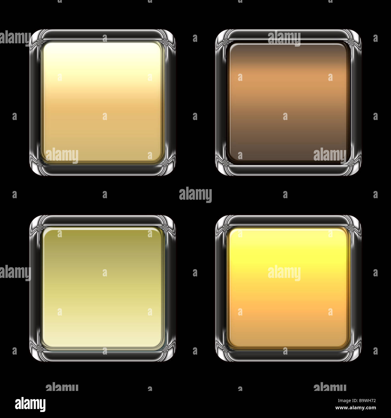 Golden icon with glassy border Stock Photo - Alamy