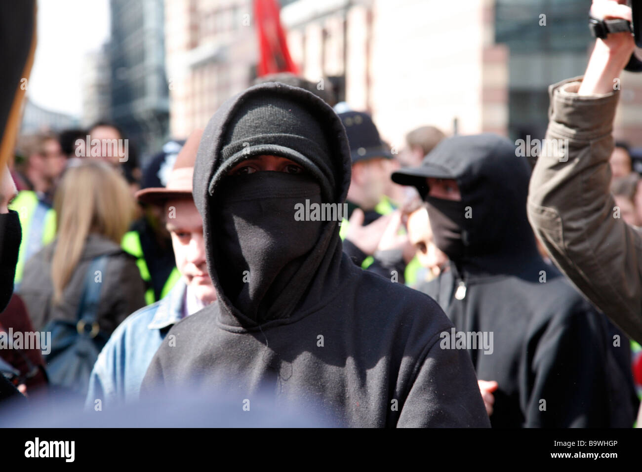 Mask masked anarchist protest hi-res stock photography and images - Alamy