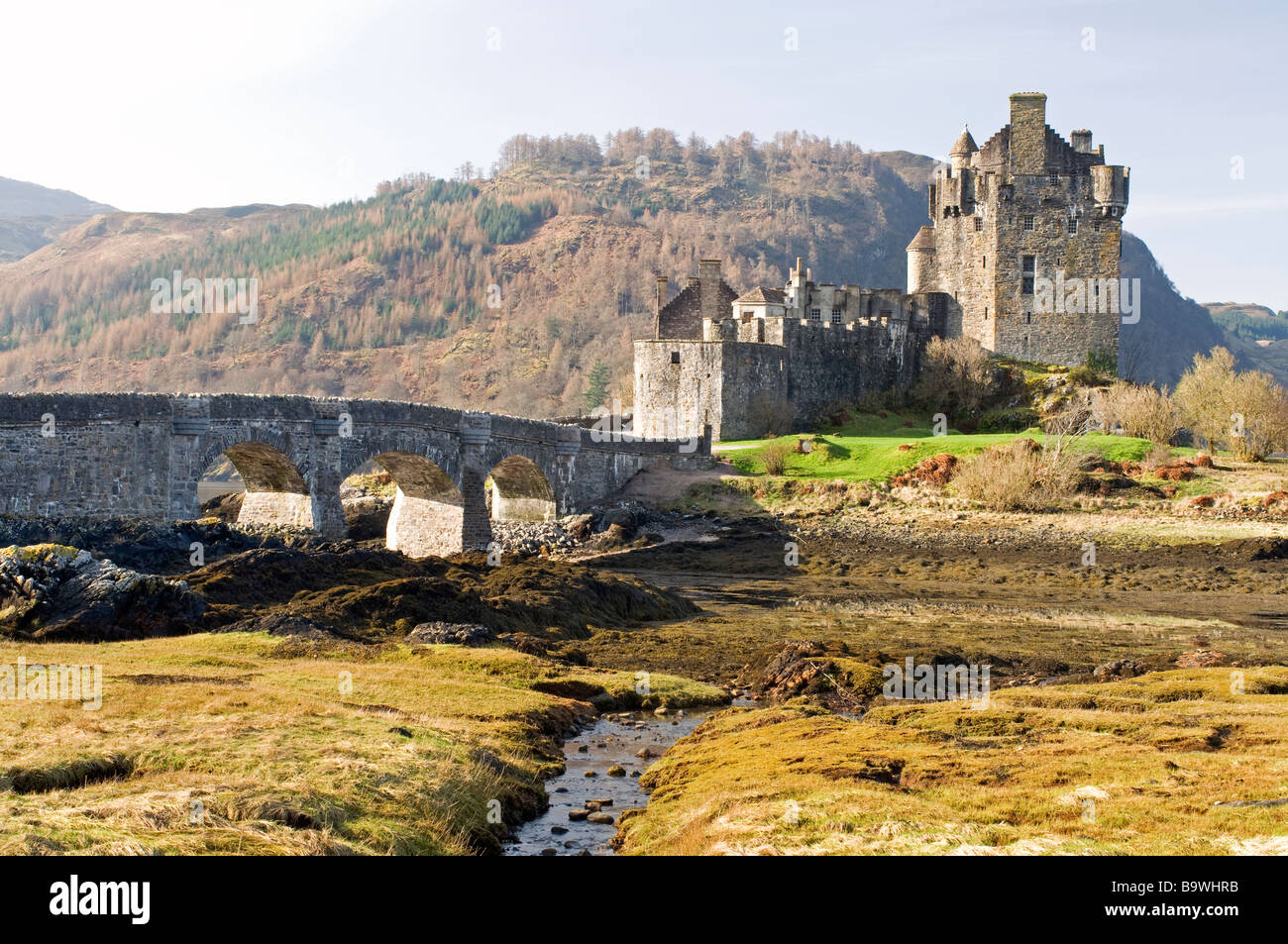 The stark ruins of eilean donan lay neglected hi-res stock photography ...