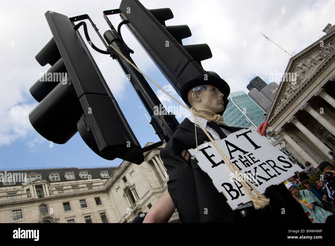 A demonstration outside the Bank of England in London, UK, during the ...