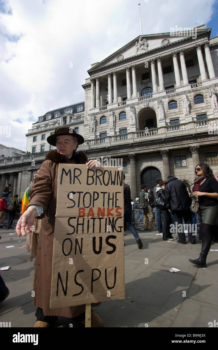 Demonstration outside bank hi-res stock photography and images - Alamy