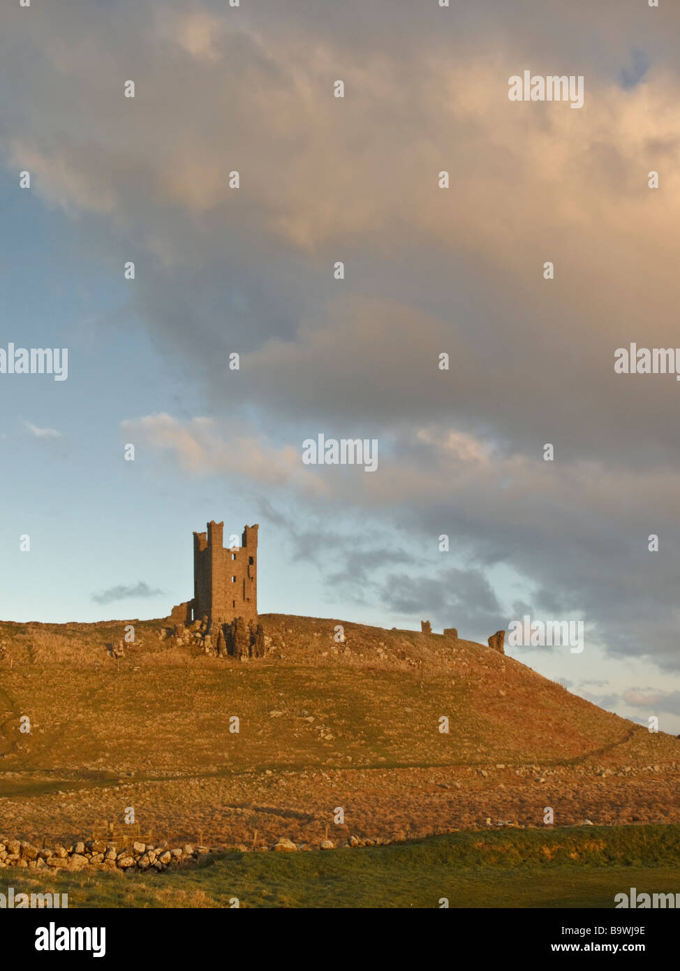 The Lilburn tower at the northern edge of Dunstanburgh Castle on the ...