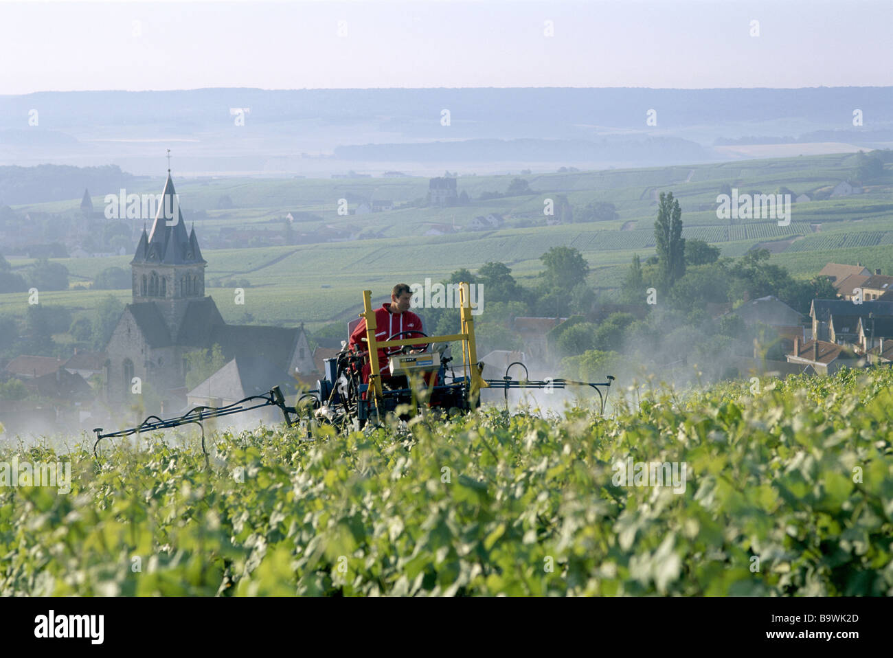 Spraying pesticide vineyard france hi-res stock photography and images ...