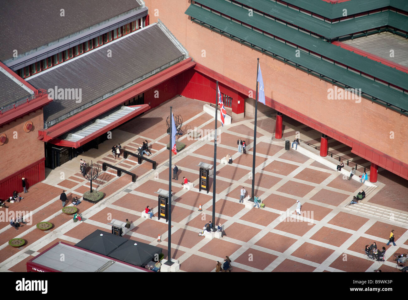 Aerial view of the courtyard of the British Library in London Stock ...
