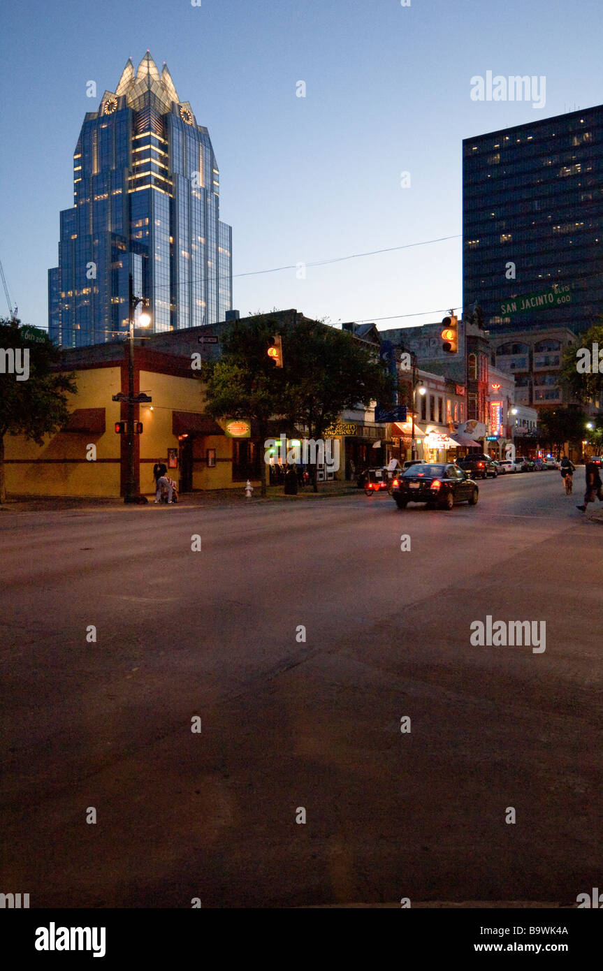 Late evening in Austin's lively East 6th Street, the "live Music ...
