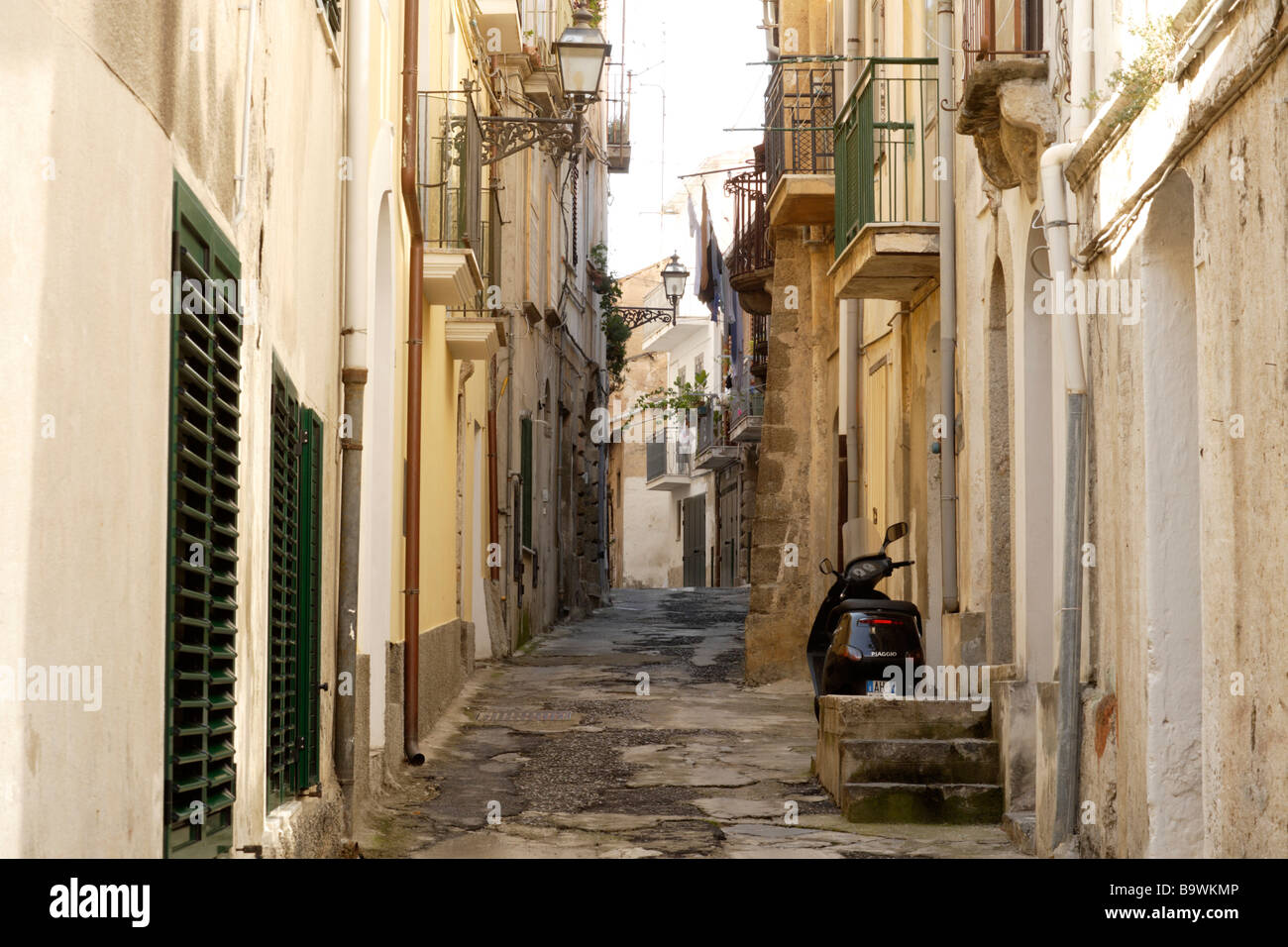 narrow street in the village of Pizzo Calabria Southern Italy ...