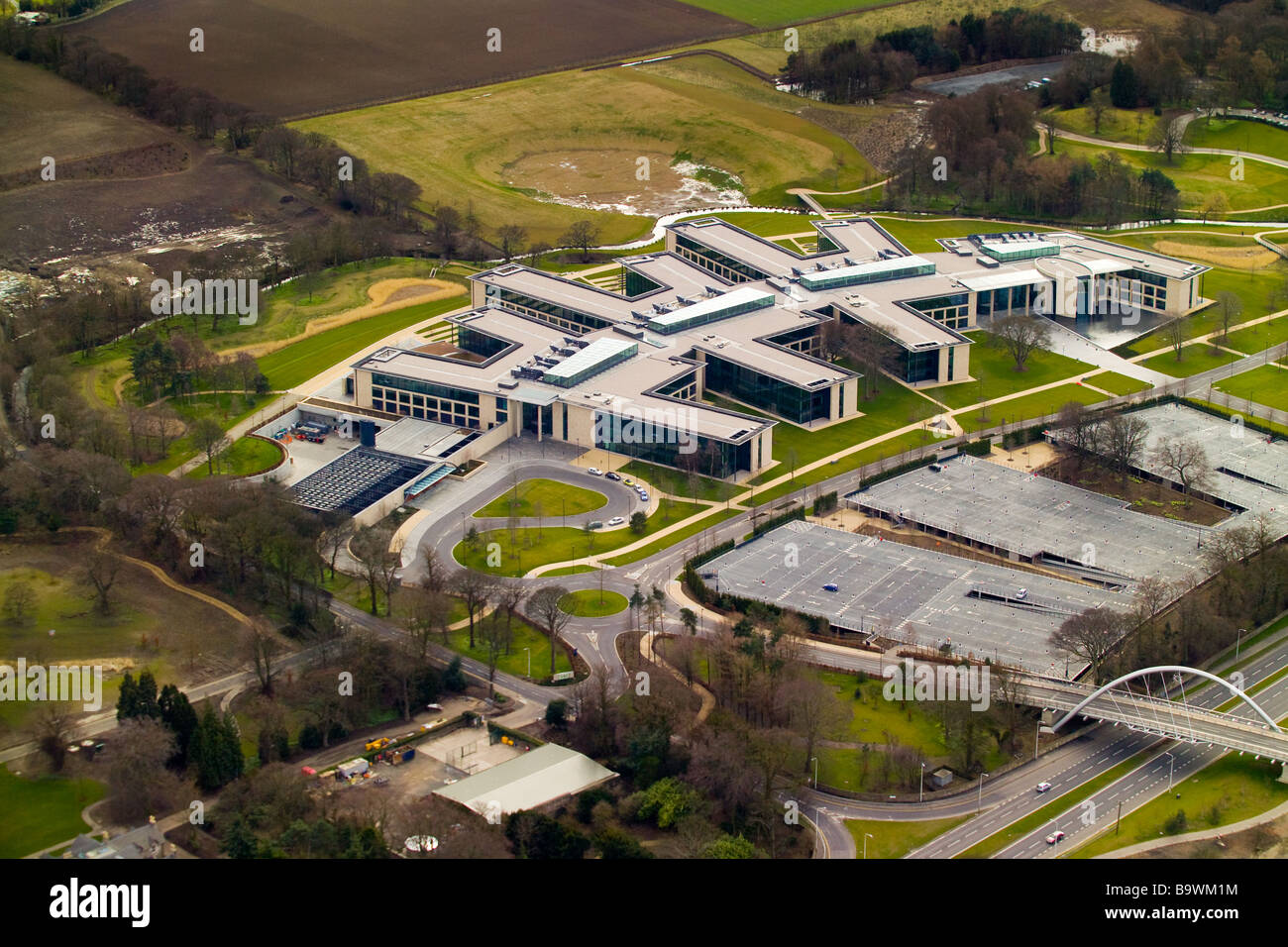 aerial view of rbs gogarburn edinburgh Stock Photo - Alamy