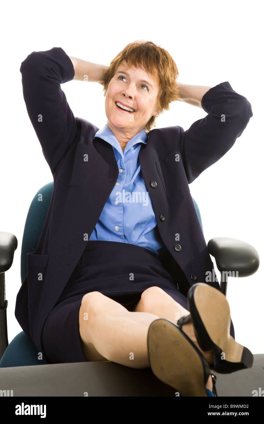 Woman at work short hair suit full body hi-res stock photography and ...