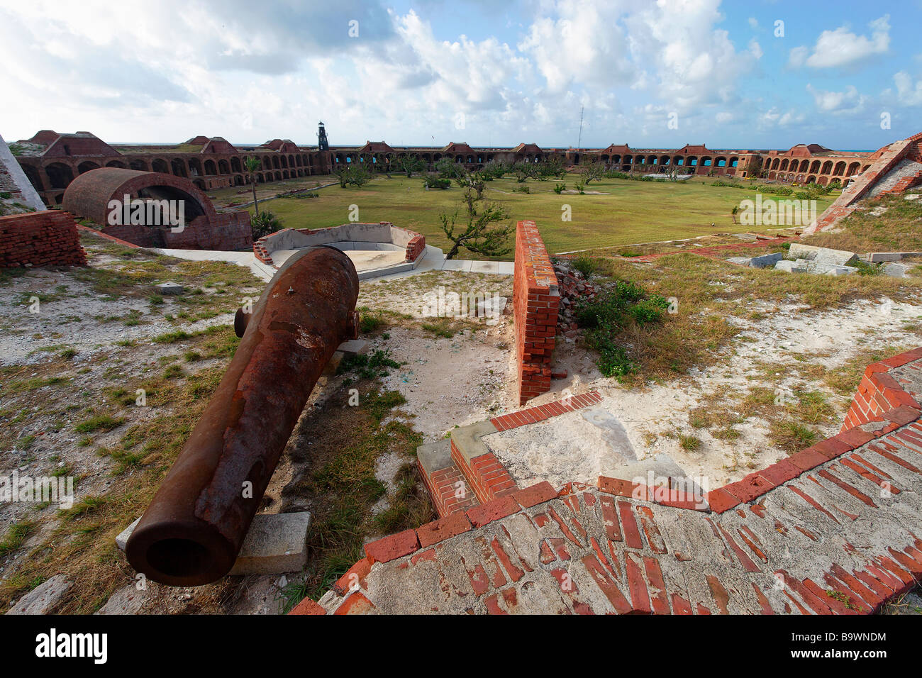 Wide Angle View of a Fort Courtyard Fort Jefferson Dry Tortugas ...