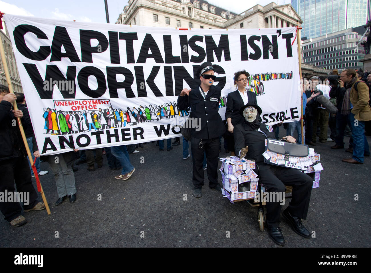 G20 demonstration London demonstrators with capitalism isn't working ...