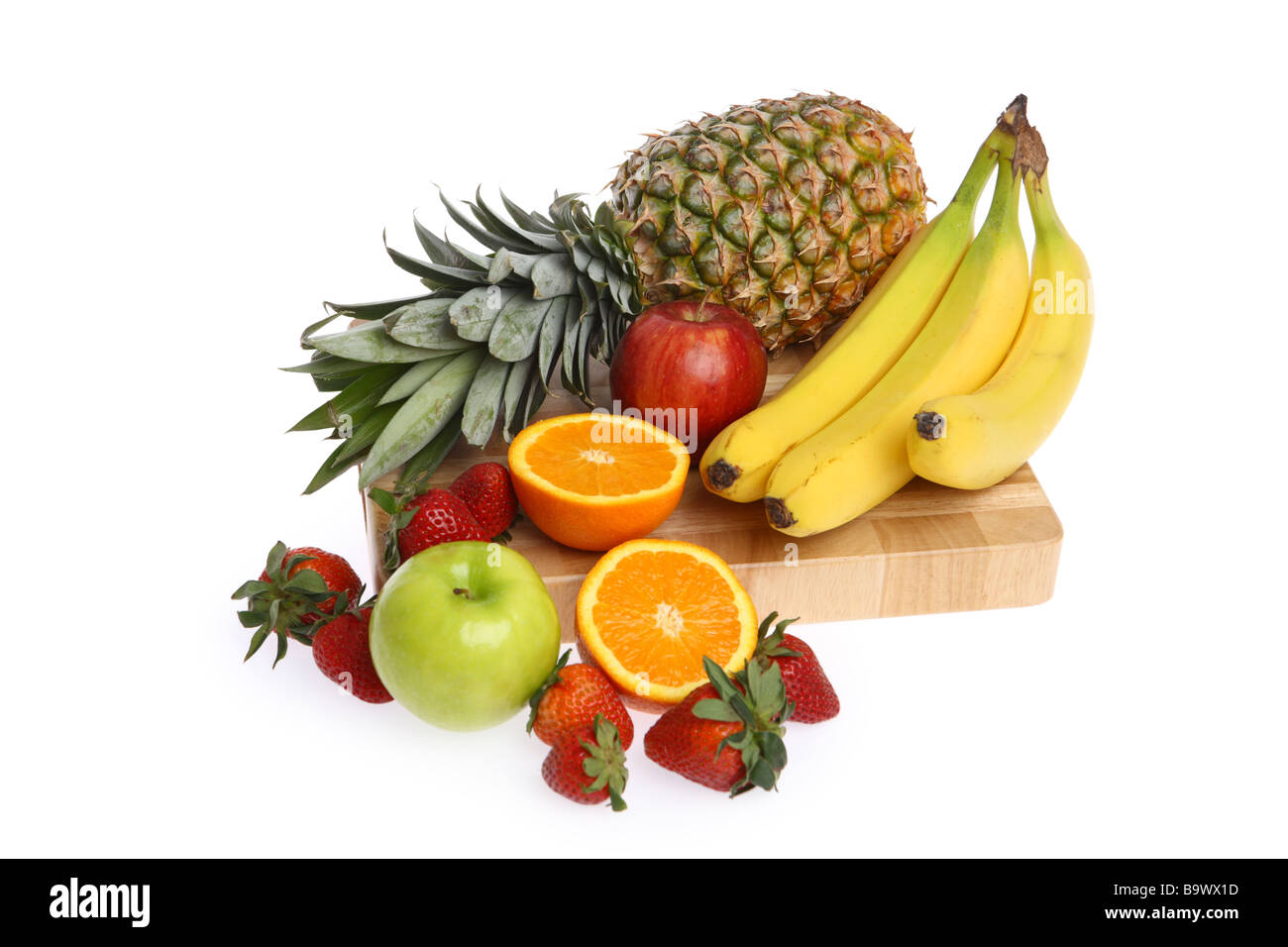 Fruit group isolated on white Stock Photo - Alamy