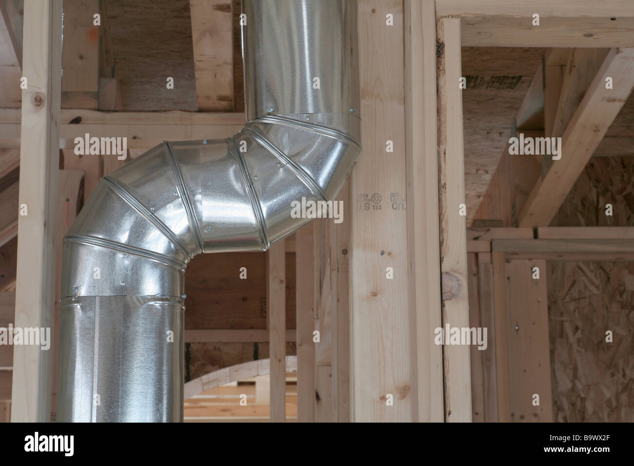 Heating duct in new construction Stock Photo - Alamy