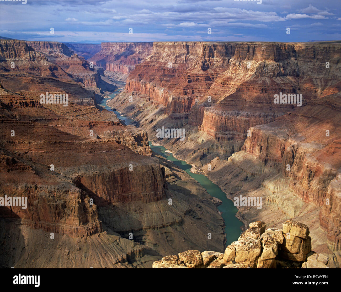 Colorado River flows through Marble Canyon portion of Grand Canyon view ...