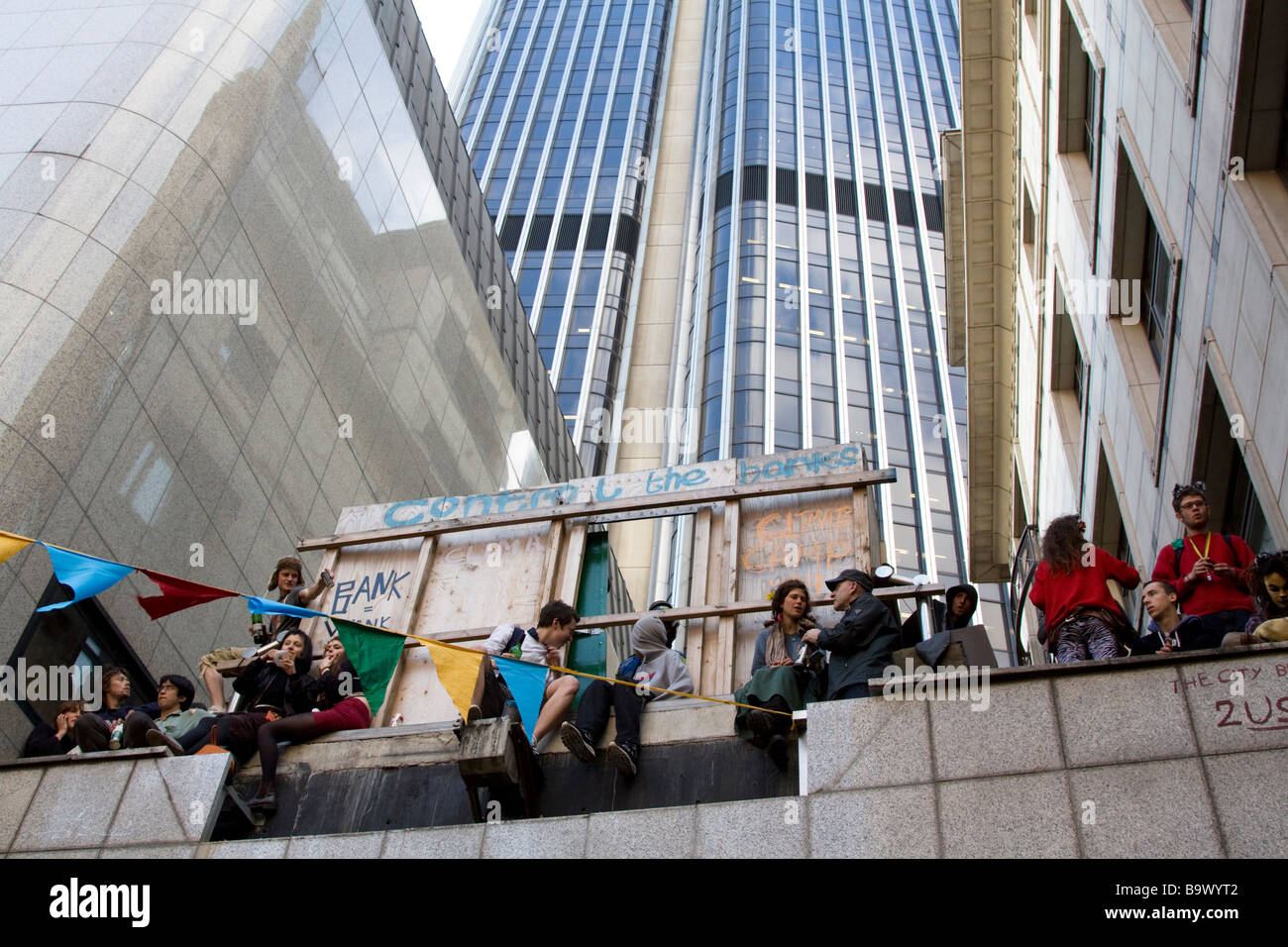 G20 summit protests Bishopsgate City of London UK Stock Photo - Alamy