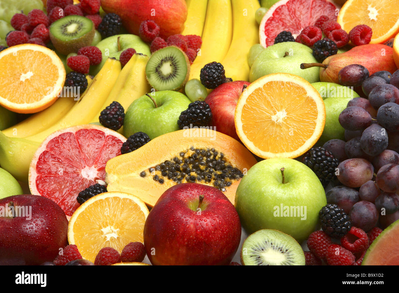 Background of assorted fruit Stock Photo - Alamy