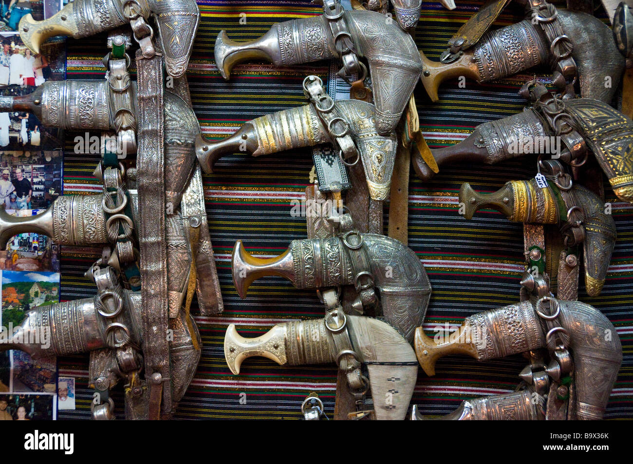 Traditional Omani daggers in the Mutrah souk Muscat Oman Stock Photo ...
