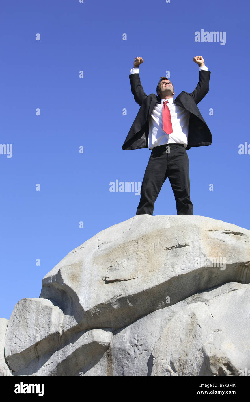 Businessman in suit celebrating hi-res stock photography and images - Alamy