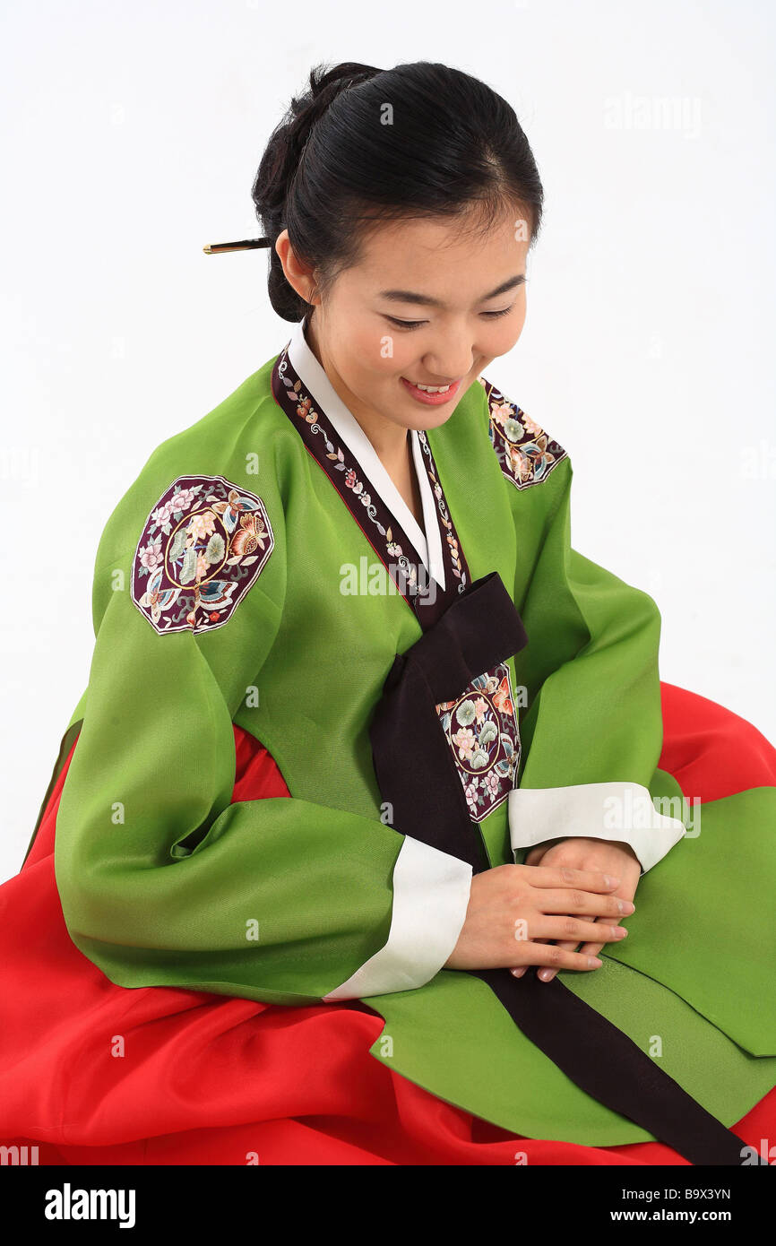 Woman in Traditional Korean, Dress Stock Photo - Alamy