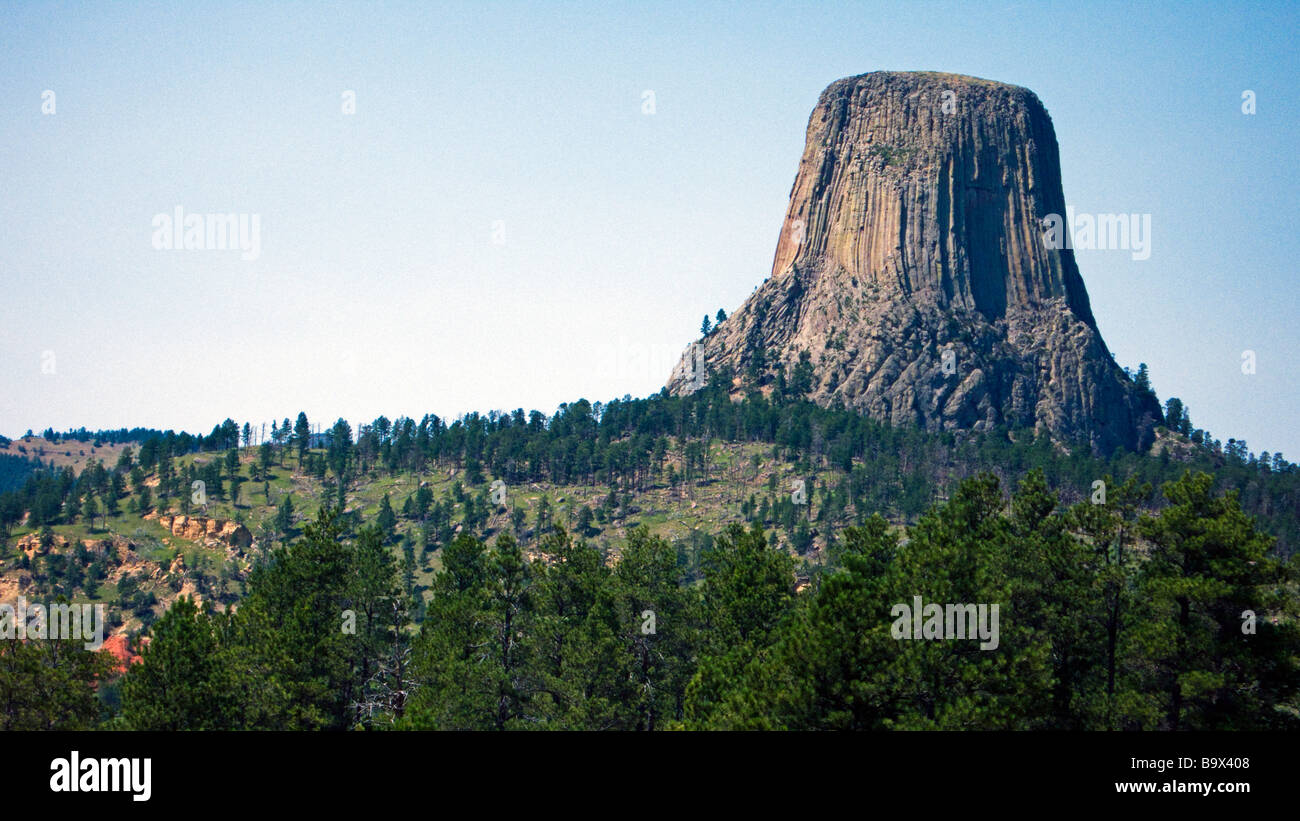 Devils Tower rock monolith Black Hills Wyoming USA Stock Photo - Alamy