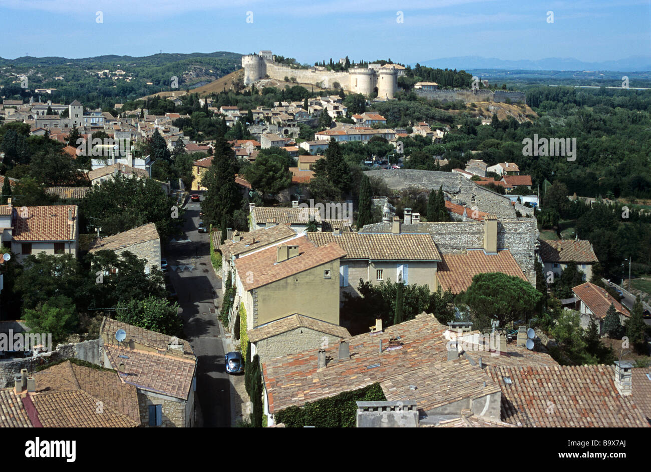 View over Rooftops of Villeneuve-les-Avignon & the Medieval Fort of ...