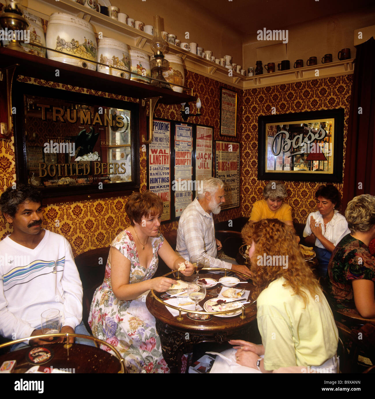 UK England Manchester Didsbury Royal Oak Pub people eating lunchtime ...