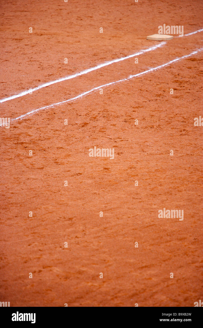 Baseball diamond with two white lines Stock Photo - Alamy