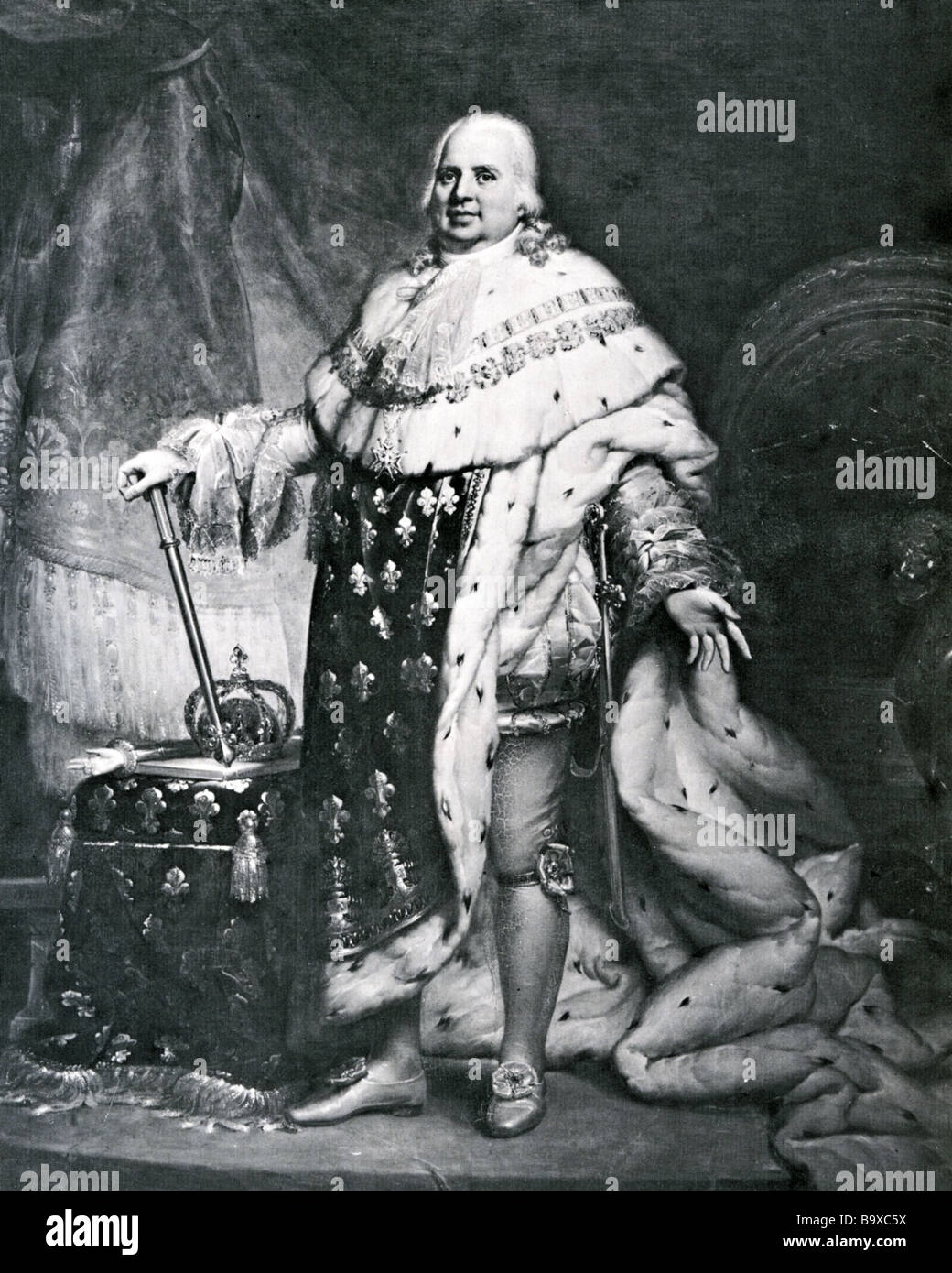 KING LOUIS XVIII of France an engraving after the painting by Narcisse ...