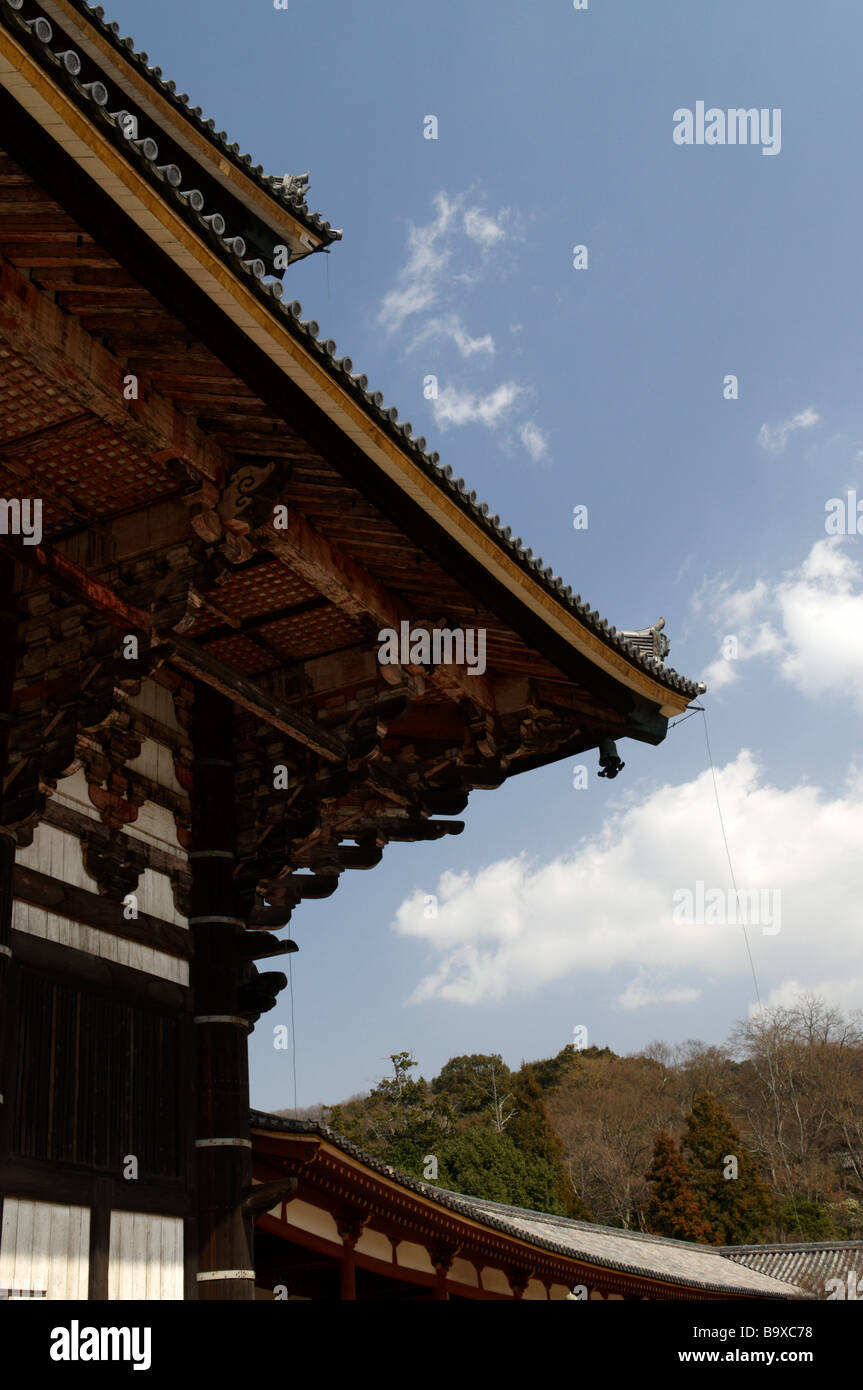 Roof detail of the Daibutsu-den Hall - the largest wooden building in ...