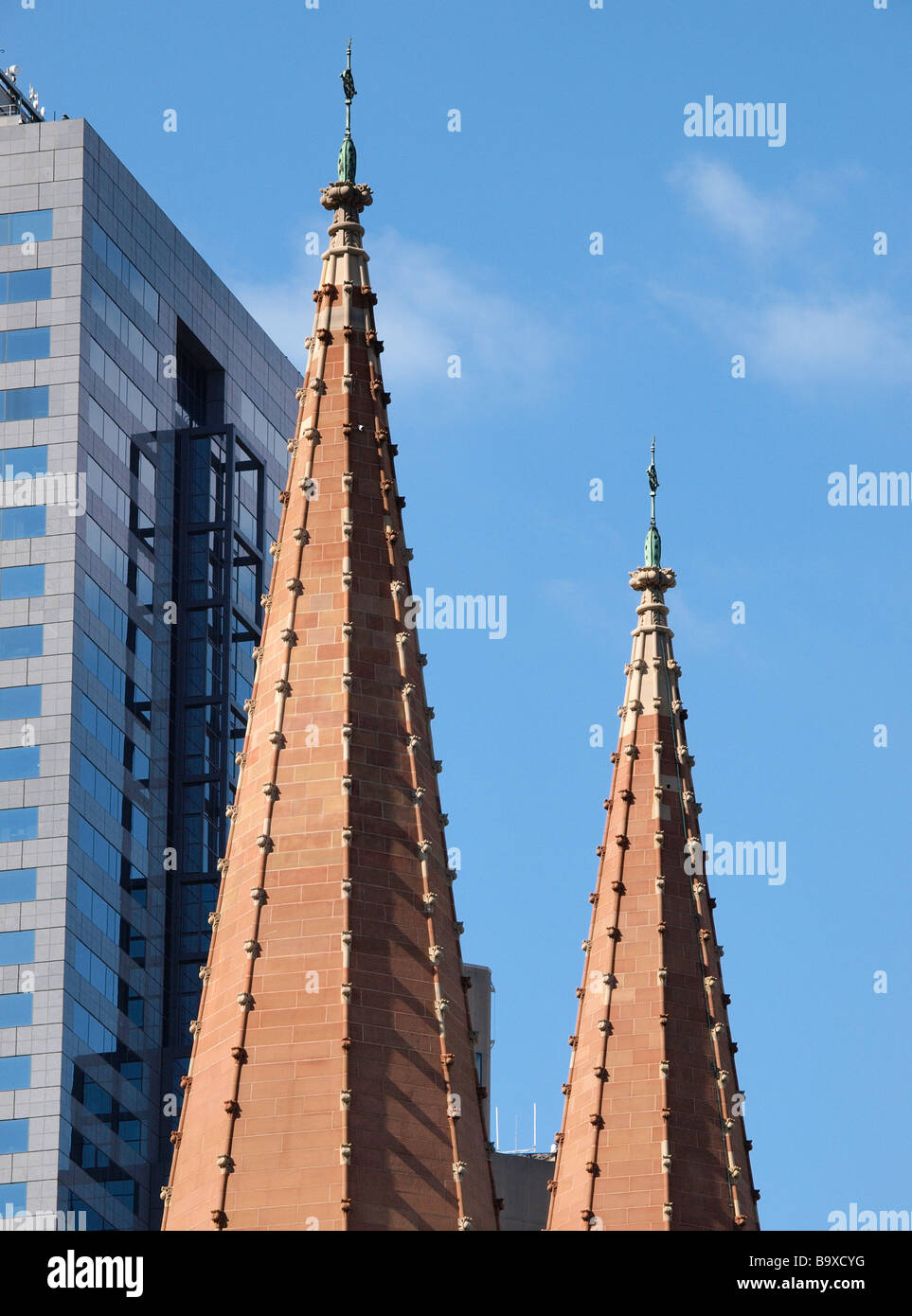 TWO SPIRES OF ST PAULS CATHEDRAL MELBOURNE VICTORIA AUSTRALIA Stock ...