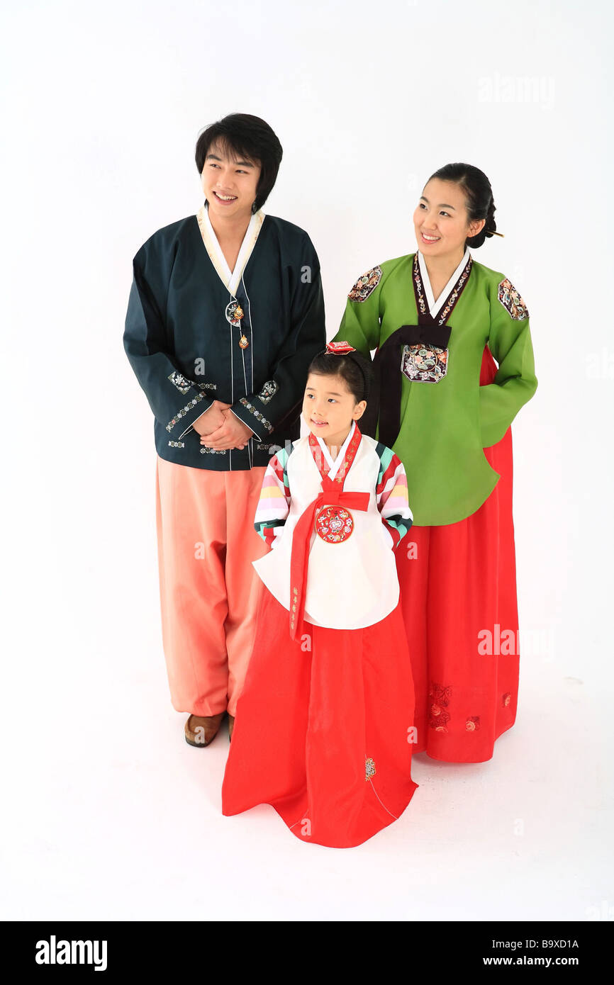 Family in Traditional Korean, Dress Stock Photo - Alamy