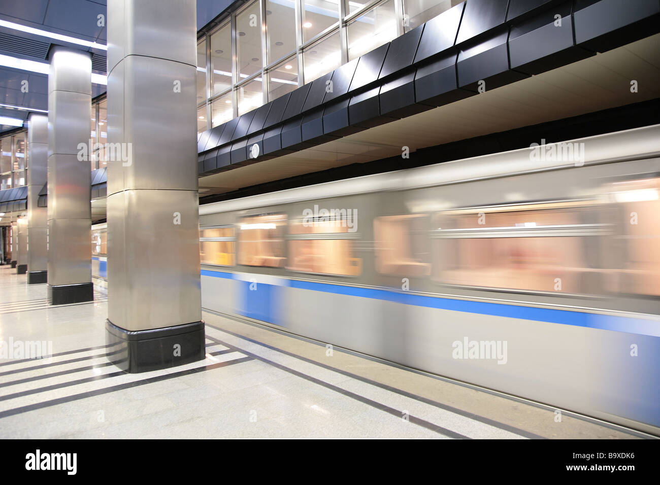 moving metro train Stock Photo - Alamy