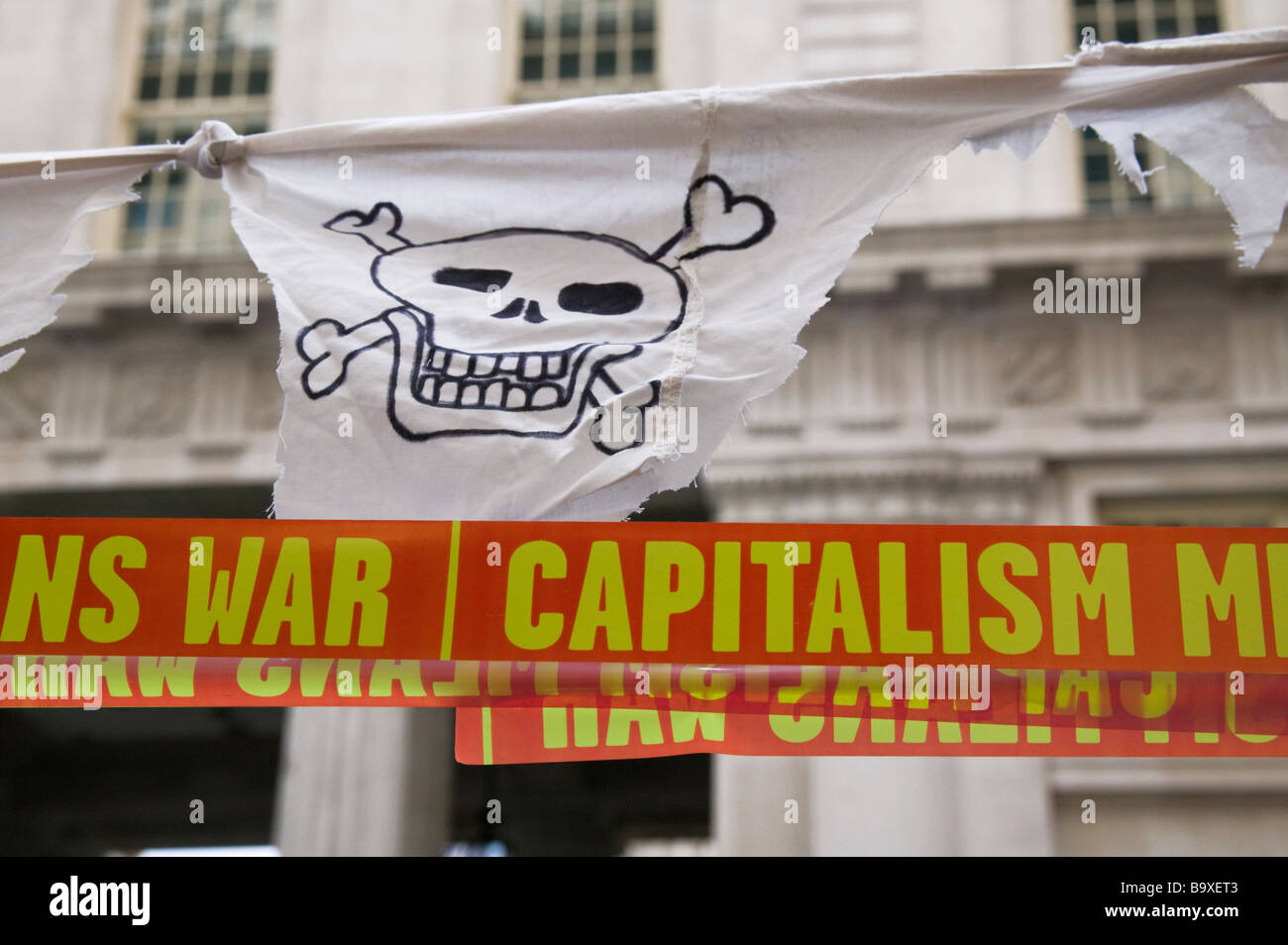 London - G20 Protests. Peaceful protest at Climate Camp which was set ...
