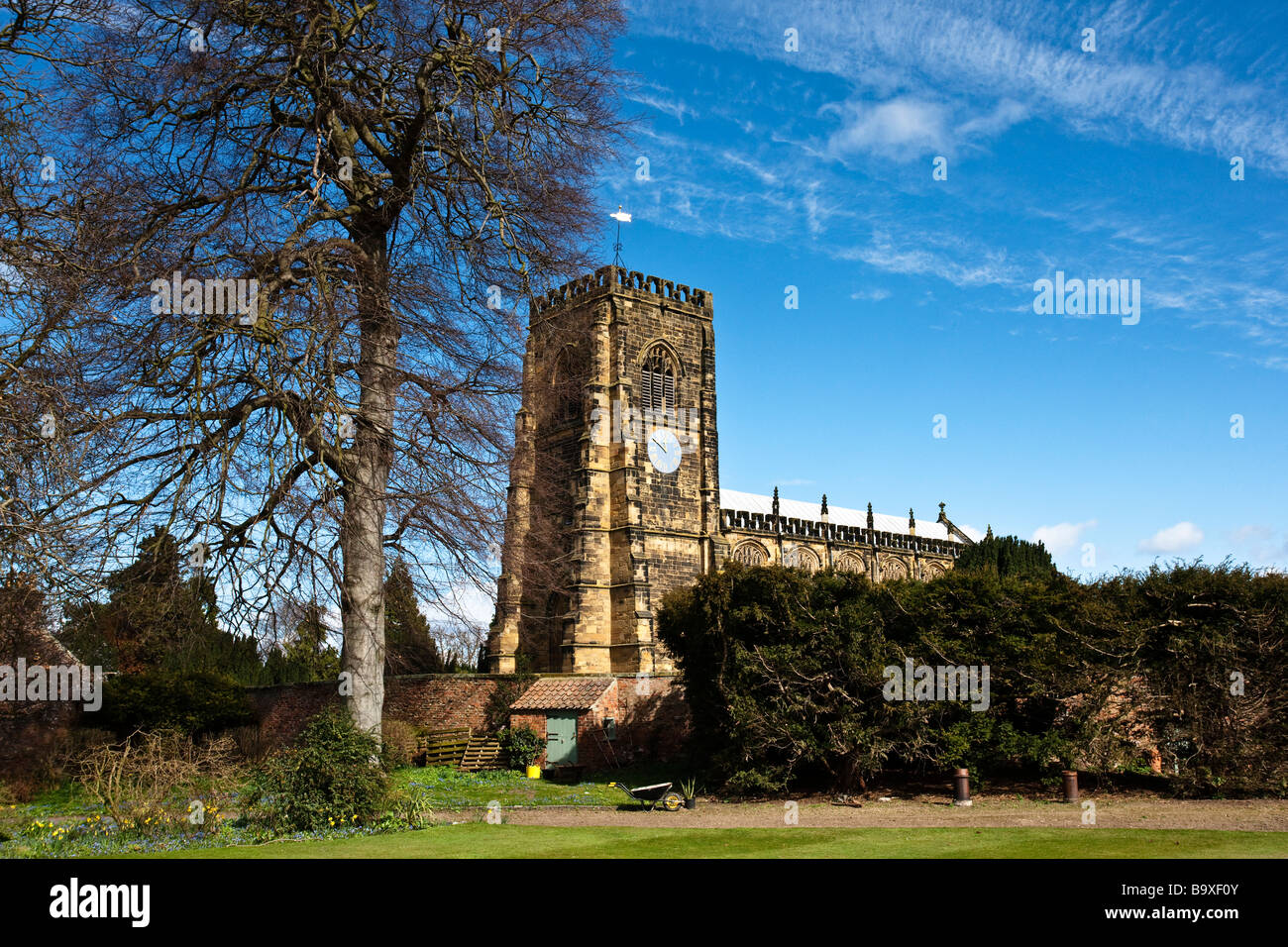 St Marys Parish Church from the grounds of Thirsk Hall Thirsk North ...