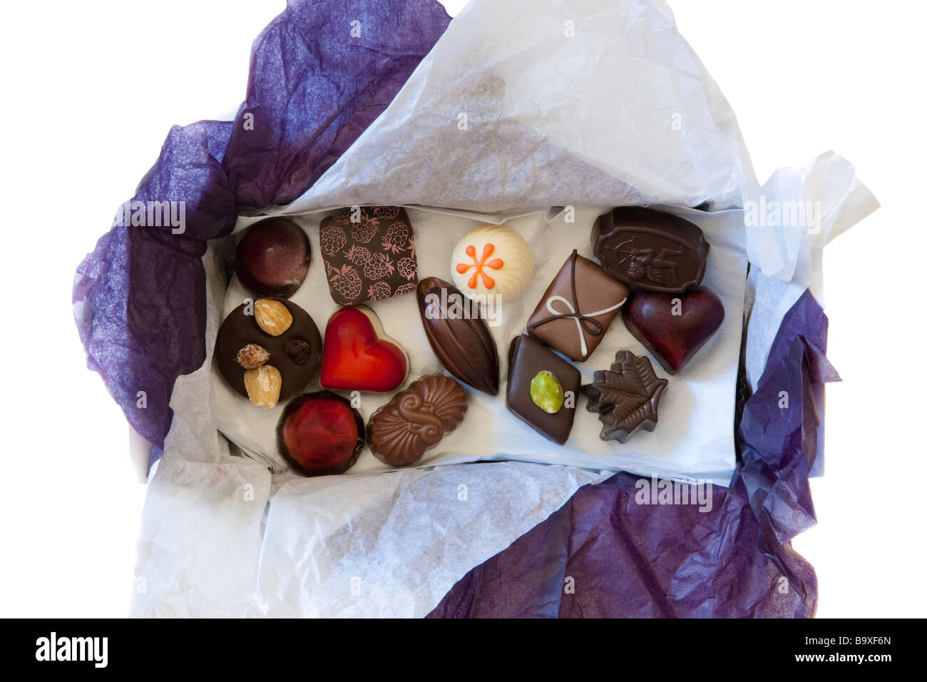 A box of hand made chocolates Stock Photo - Alamy