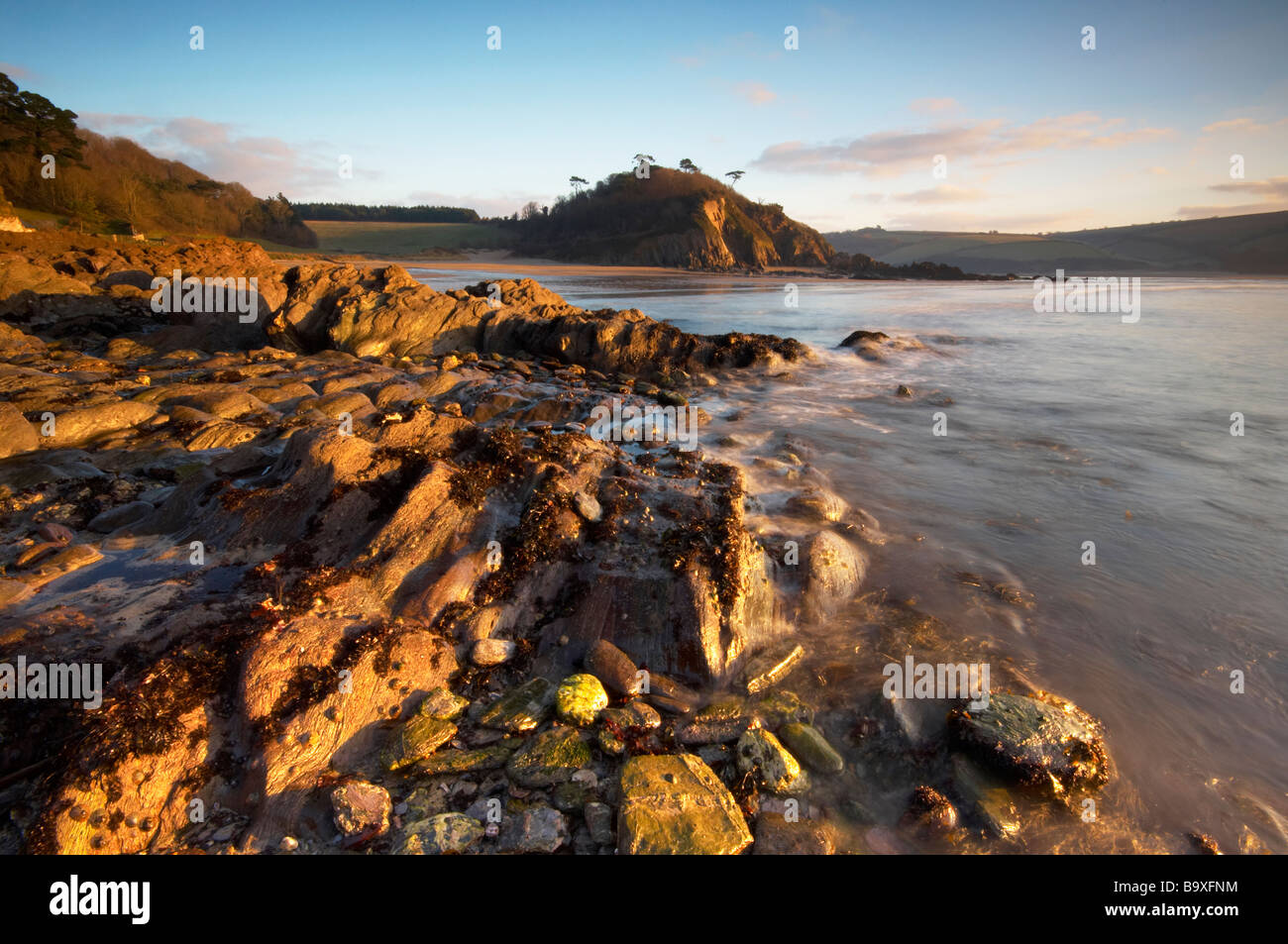 Dawn at Mothecombe beach Devon UK Stock Photo - Alamy
