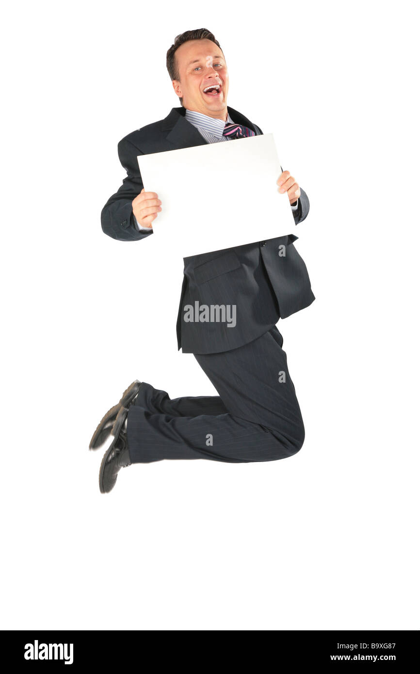 Man suit jump success paper hi-res stock photography and images - Alamy