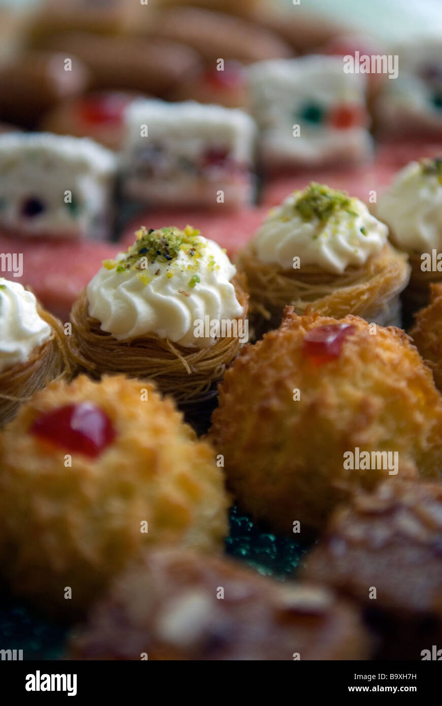 Oriental pastries (with basbosa, shakalama, konafa, kishta, ladida ...
