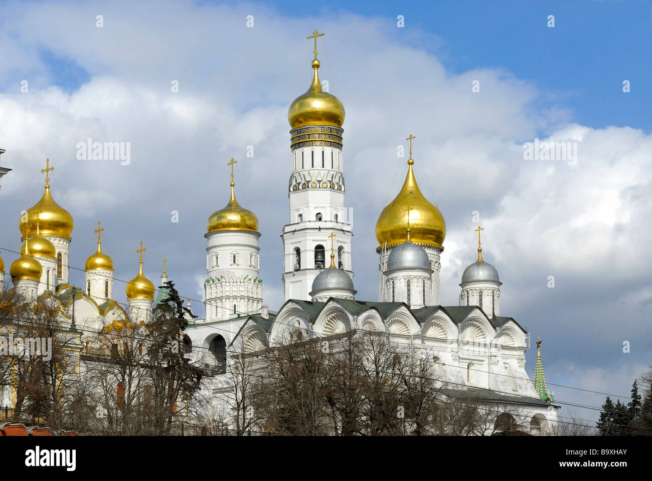 Russian churches on the territory of Moscow Kremlin Moscow Russia Stock ...