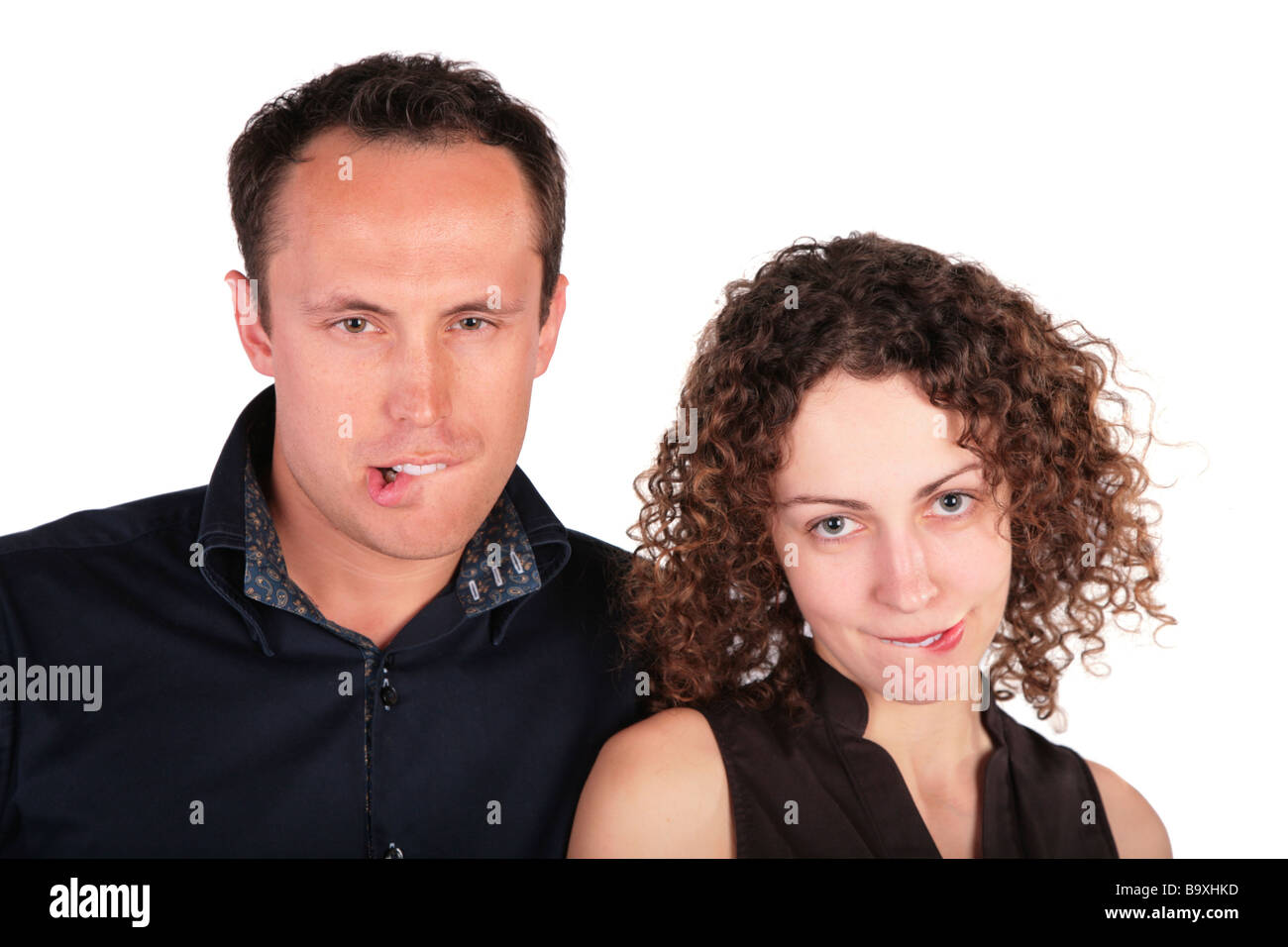 young pair has twisted lips Stock Photo - Alamy