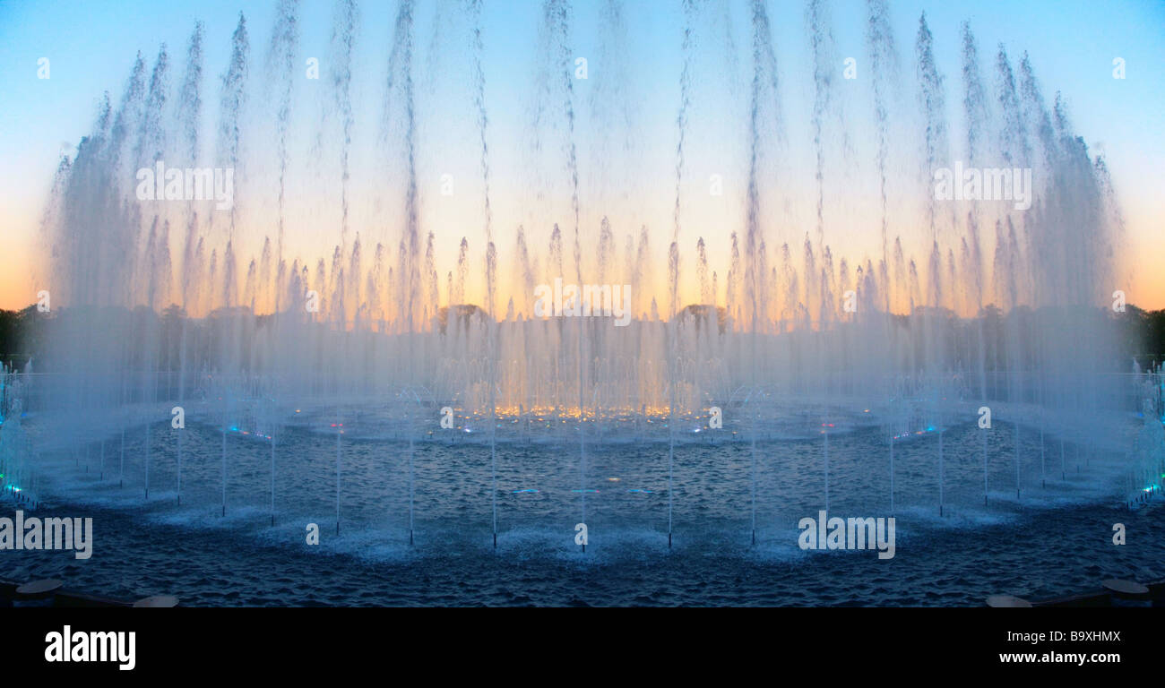 fountain on sunset Stock Photo - Alamy