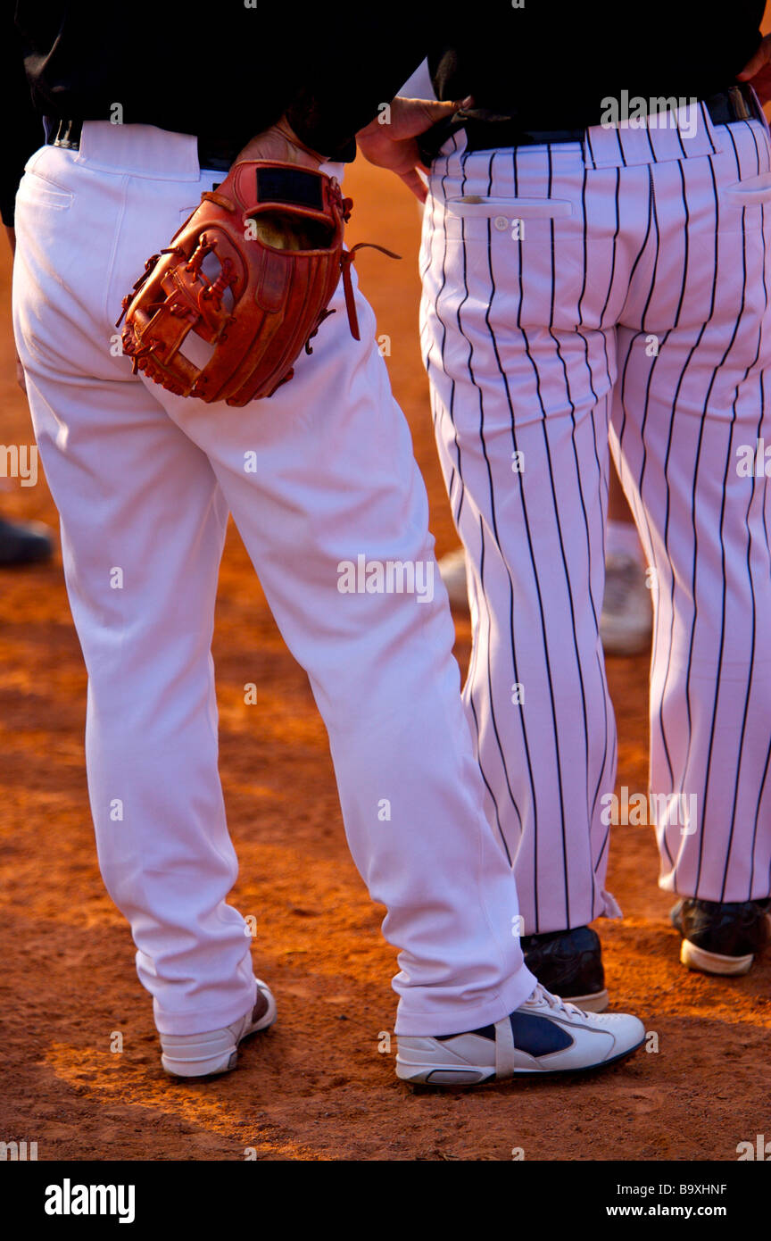 Baseball players low section Stock Photo - Alamy